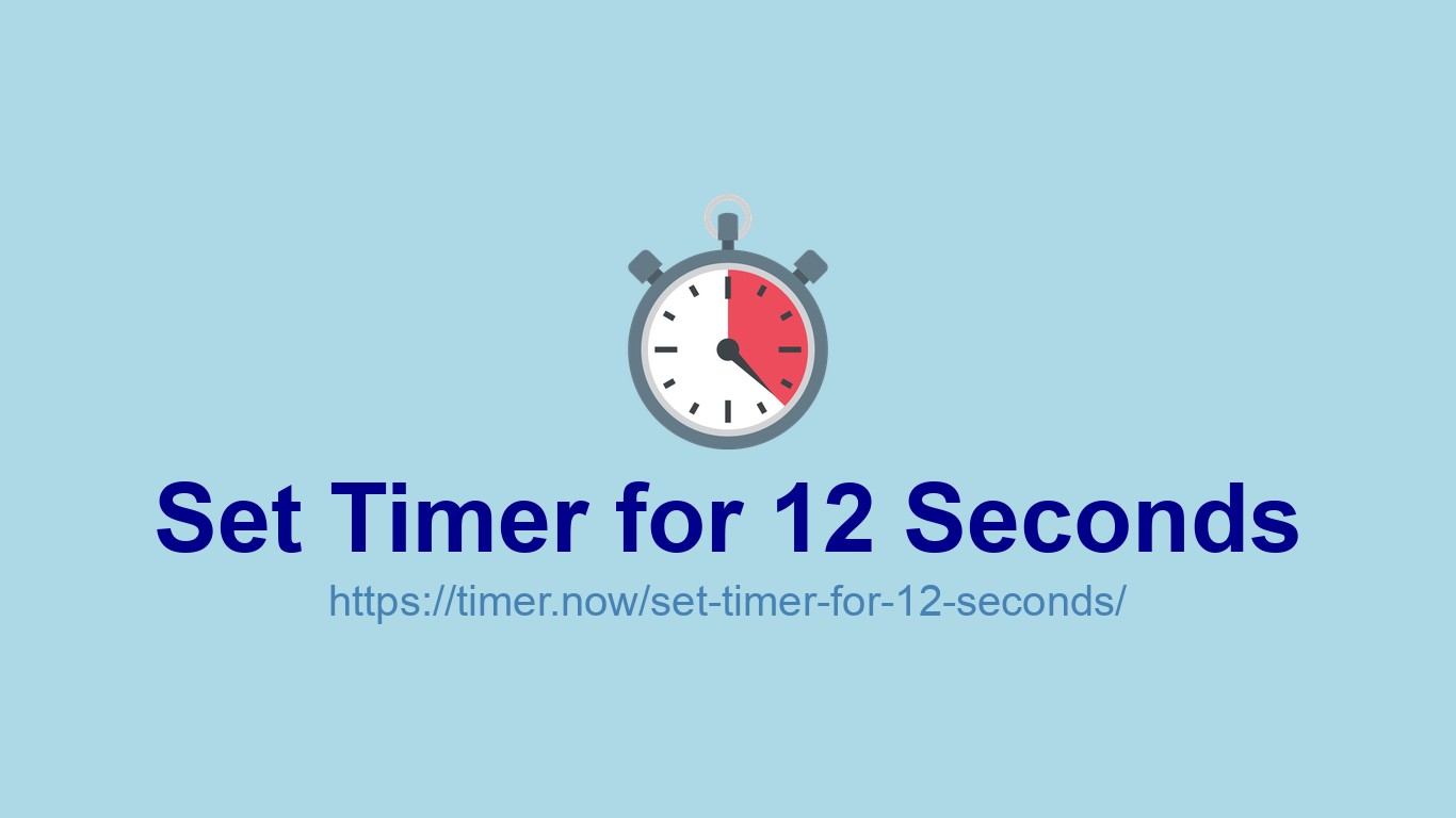 Set Timer for 12 Seconds | Timer.now